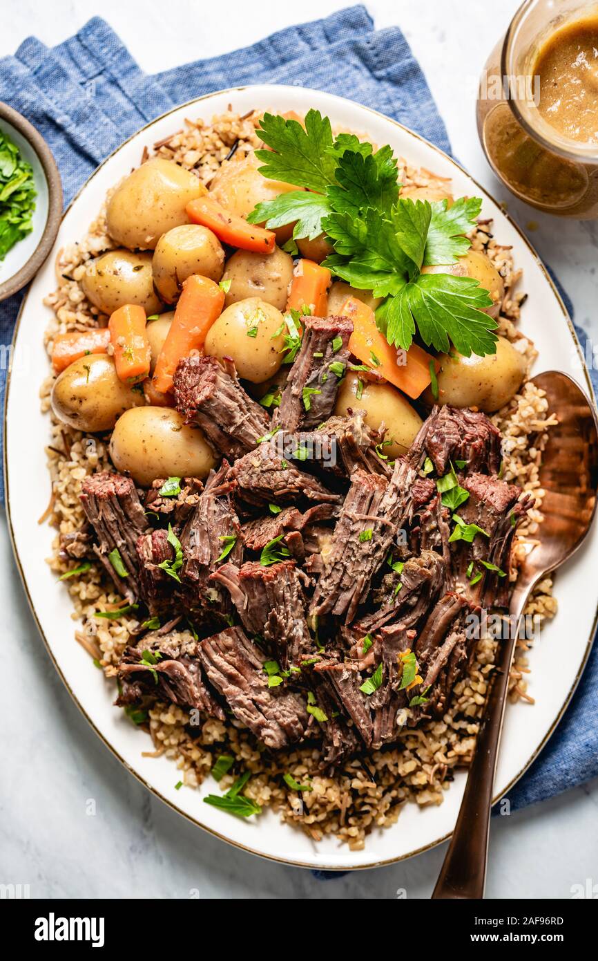 Beef Meat Pot Roast Stock Photo - Alamy