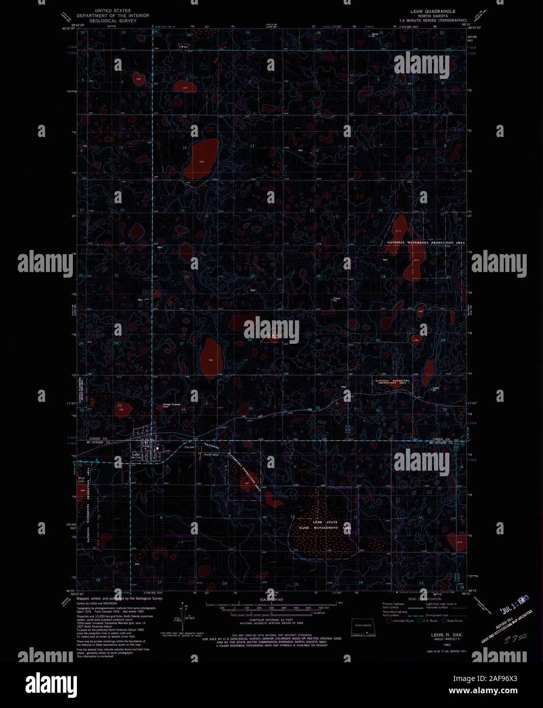 Lehr north dakota map hi-res stock photography and images - Alamy