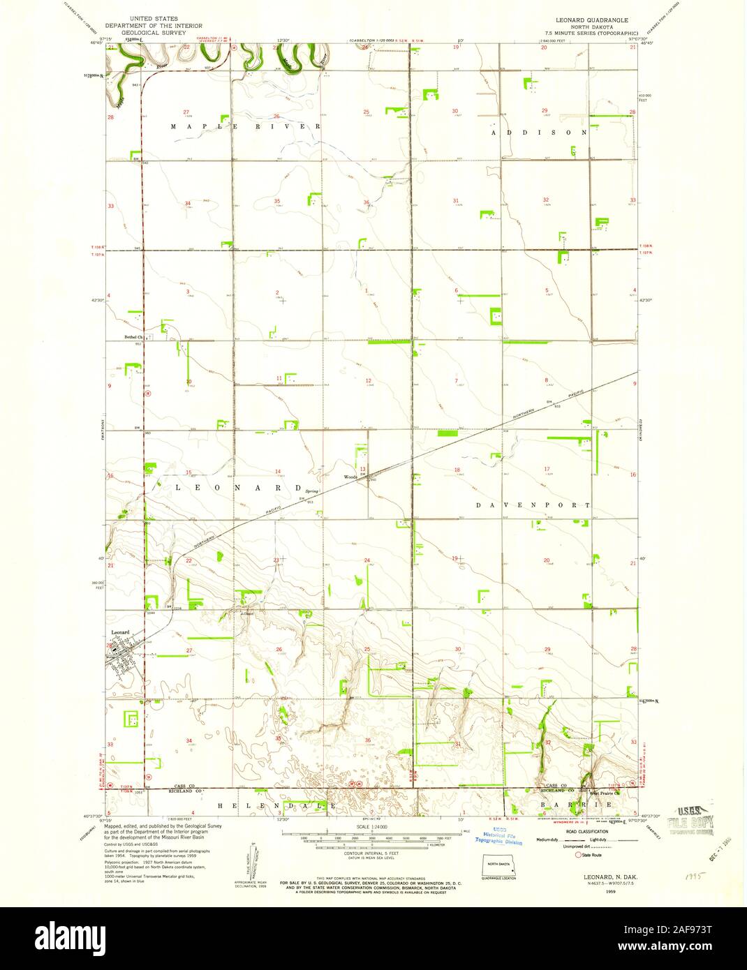 Map of leonard north dakota hi-res stock photography and images - Alamy