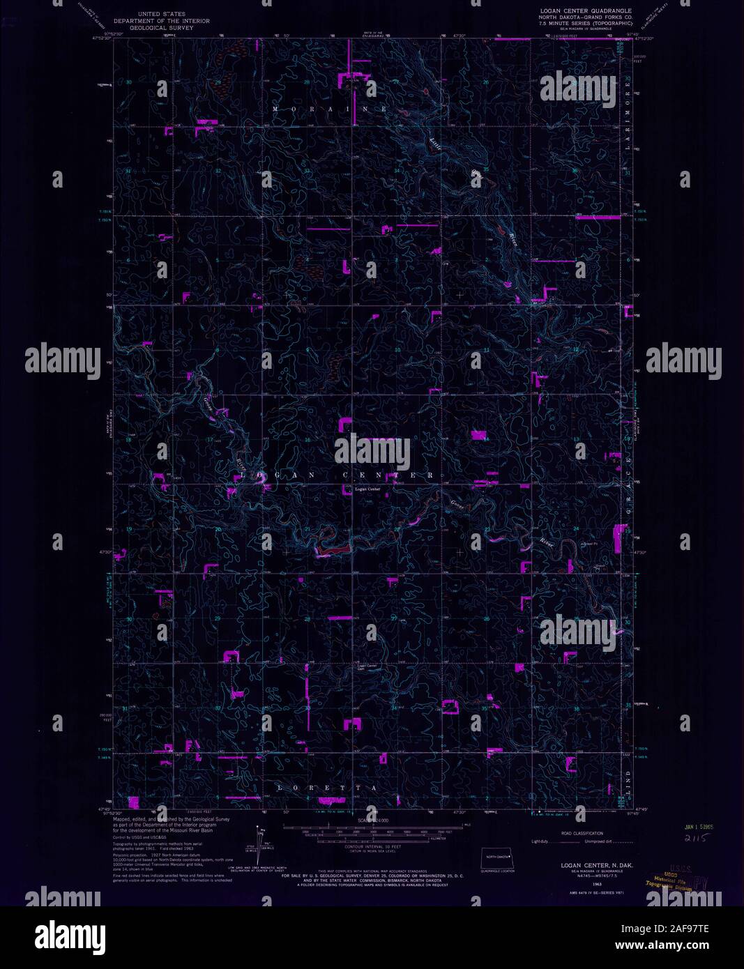 Center north dakota map hi-res stock photography and images - Alamy