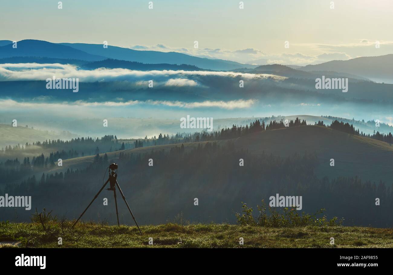 Early morning sunrise shoting timelapse panorama Stock Photo - Alamy