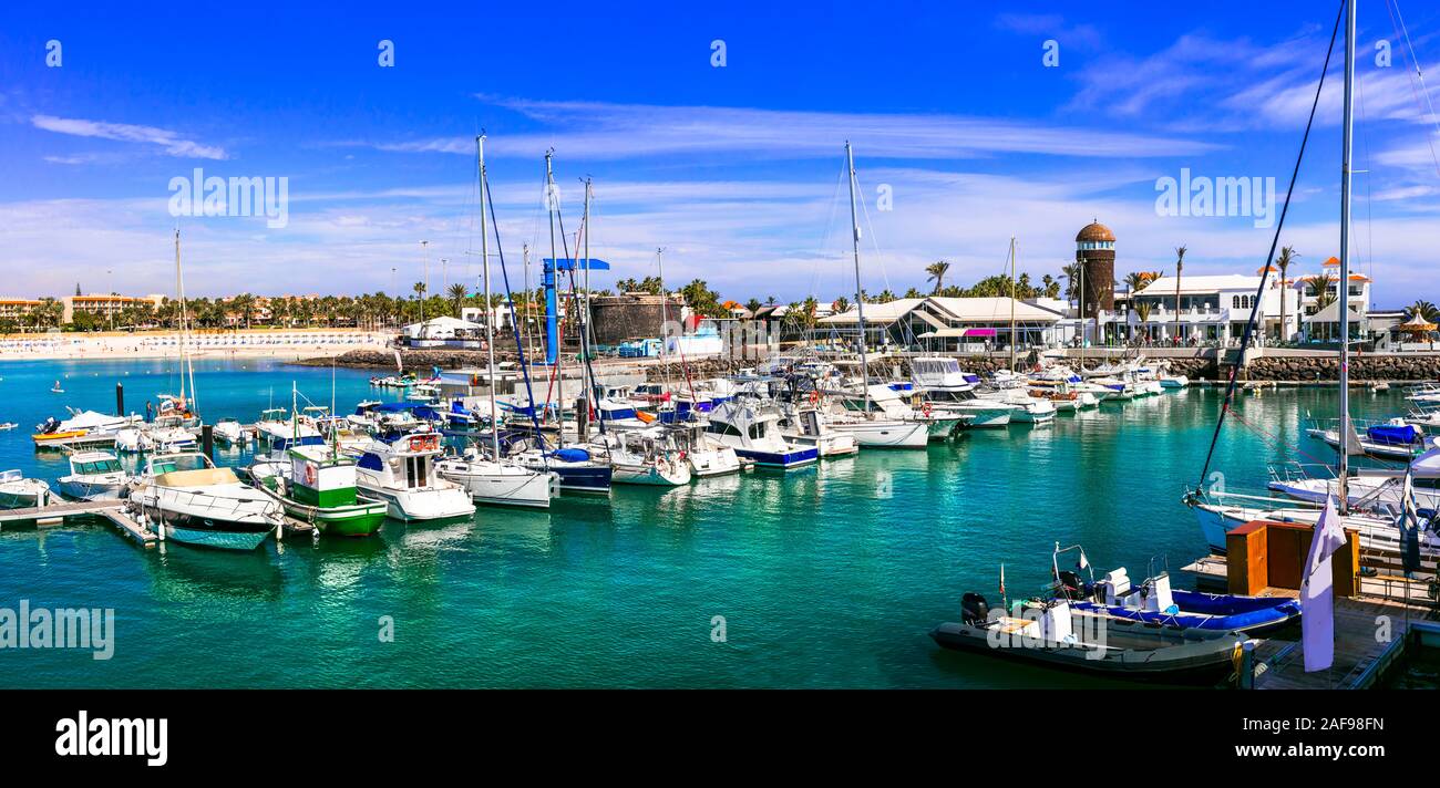 Beautiful Caleta de Fuste beach,panoramic view,Fuerteventura island ...