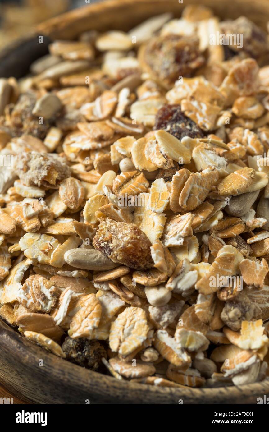 Homemade Dry Oat Muesli with Almond and Raisin Stock Photo - Alamy