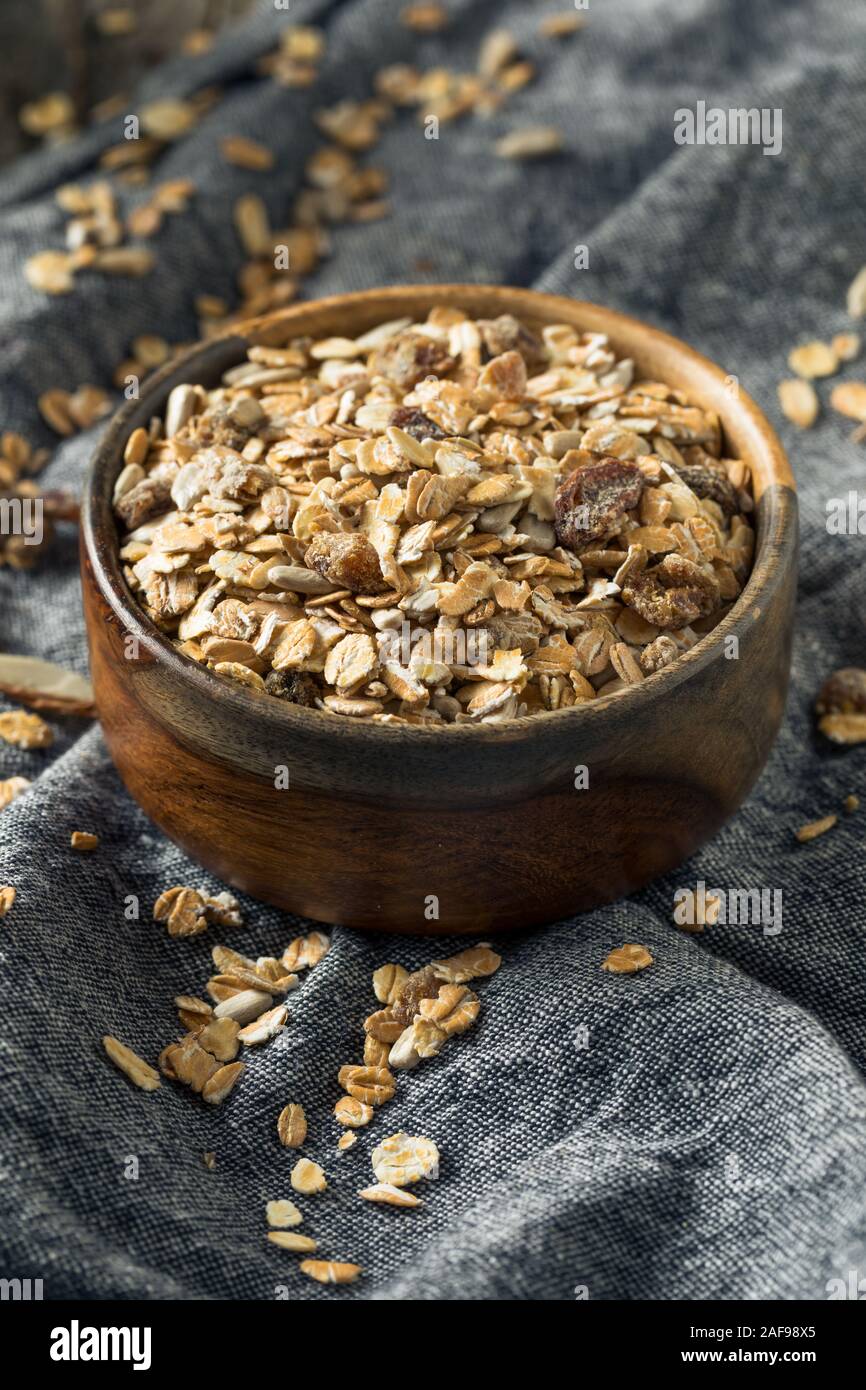 Homemade Dry Oat Muesli with Almond and Raisin Stock Photo - Alamy