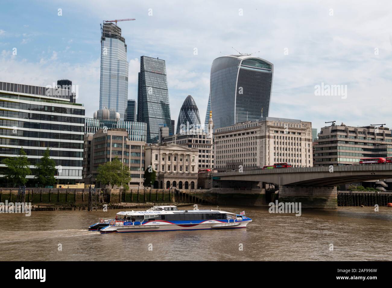 Water bus at London Bridge, London Stock Photo - Alamy