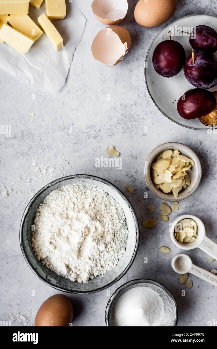 Sweet Short Crust Pastry And Ingredients Stock Photo - Alamy