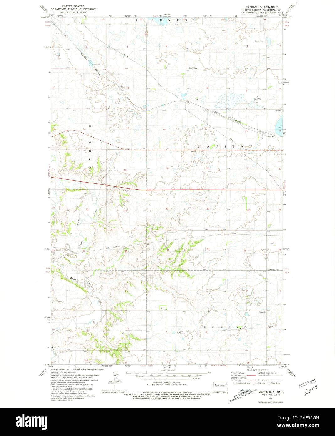 Map of manitou Cut Out Stock Images & Pictures - Alamy