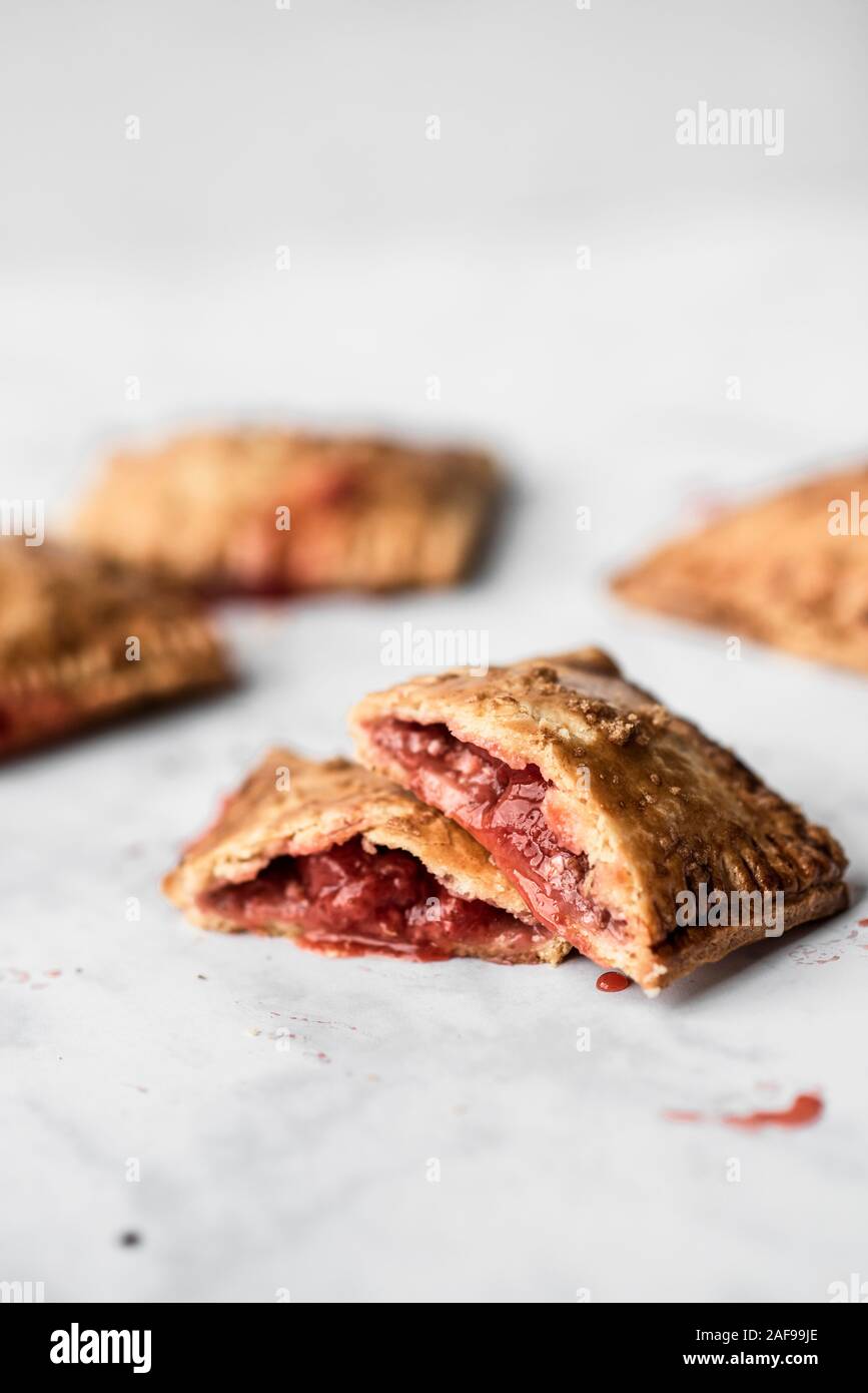 Strawberry Filled Sweet toaster pastries Stock Photo - Alamy