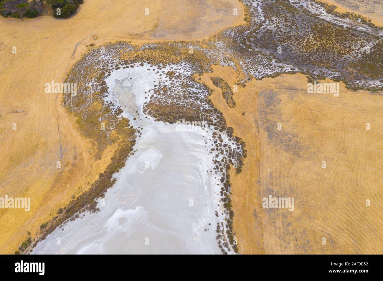 A large fresh water dam on Hindmarsh Island south of Adelaide in ...