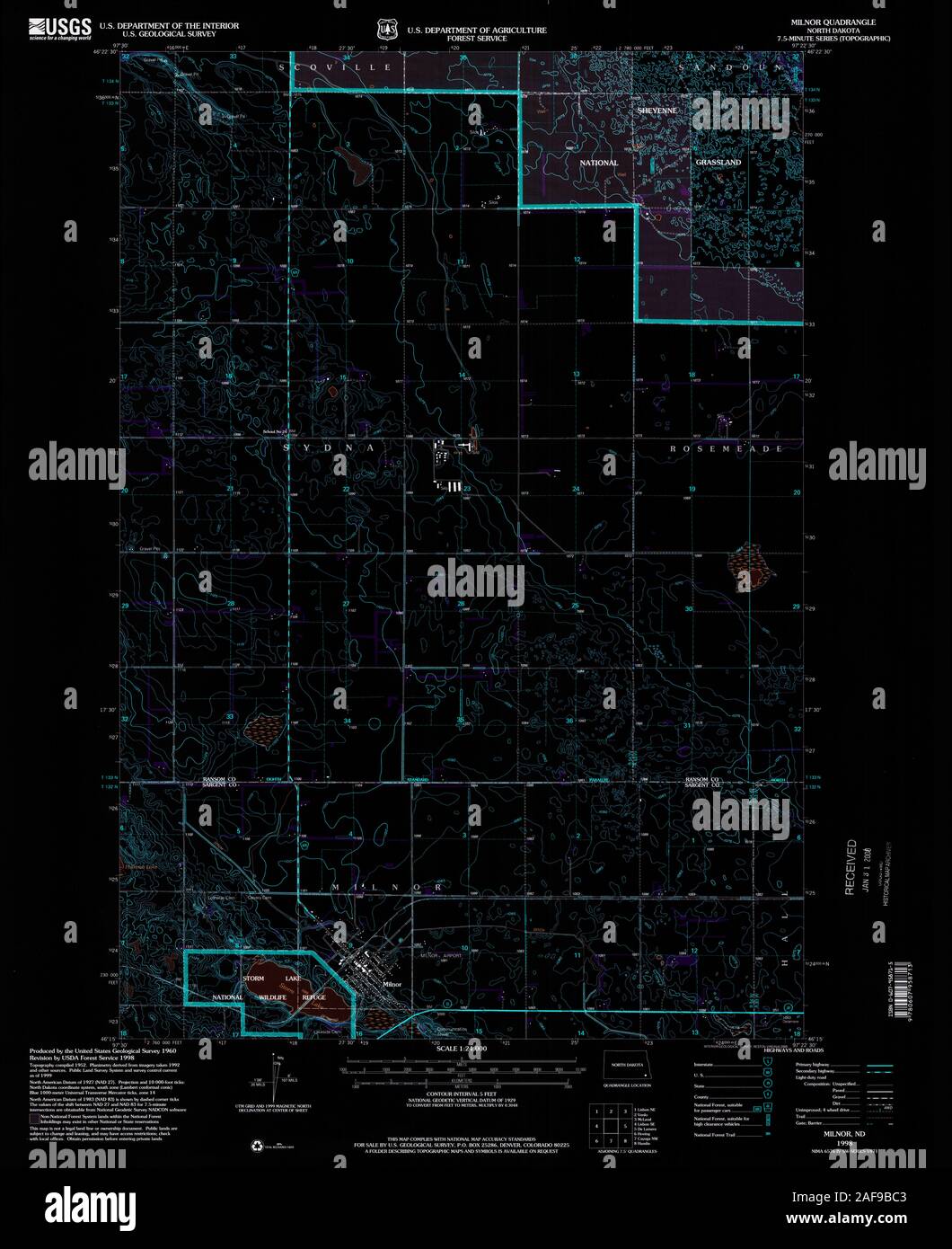 Map of milnor hi-res stock photography and images - Alamy