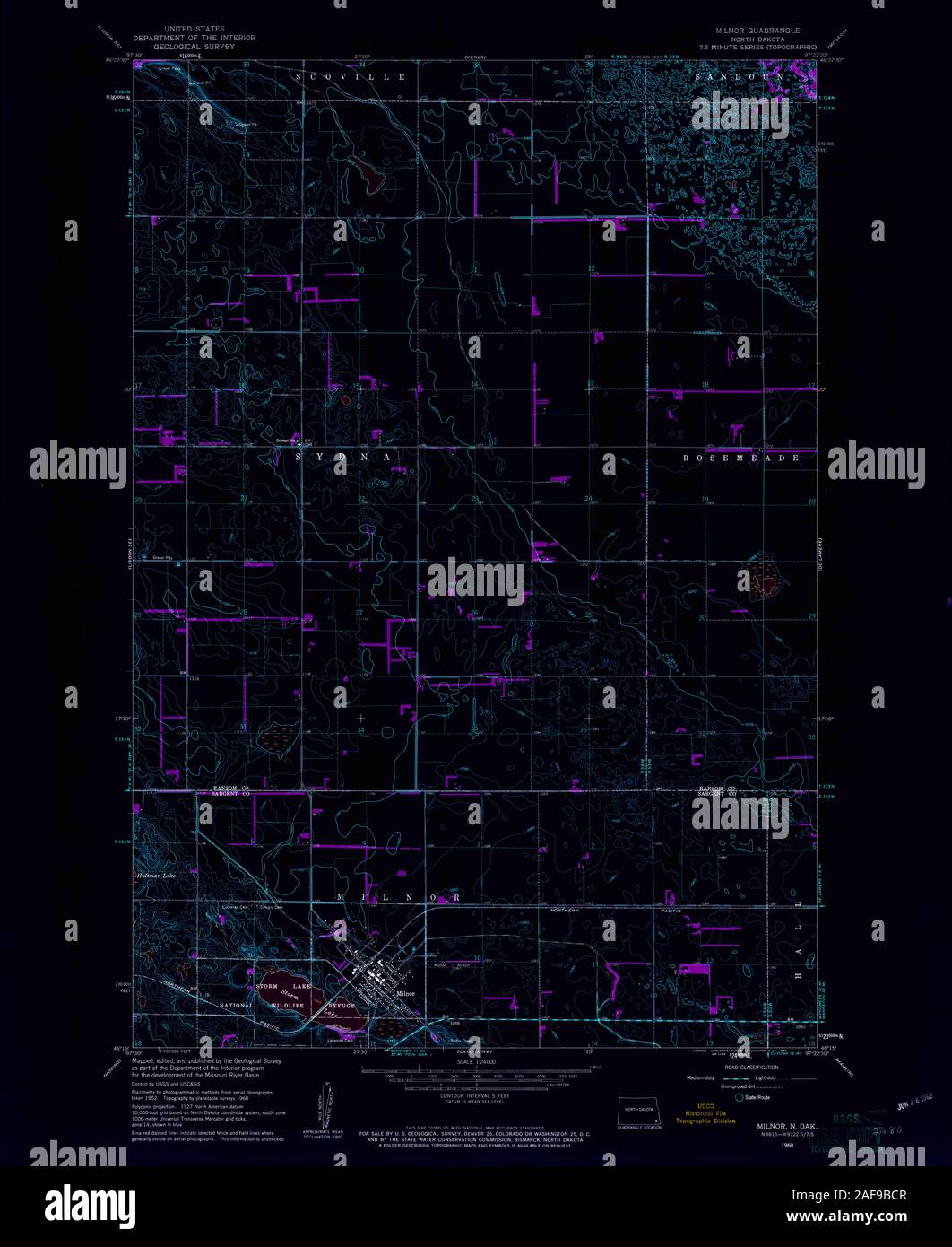 Map of milnor north dakota hi-res stock photography and images - Alamy