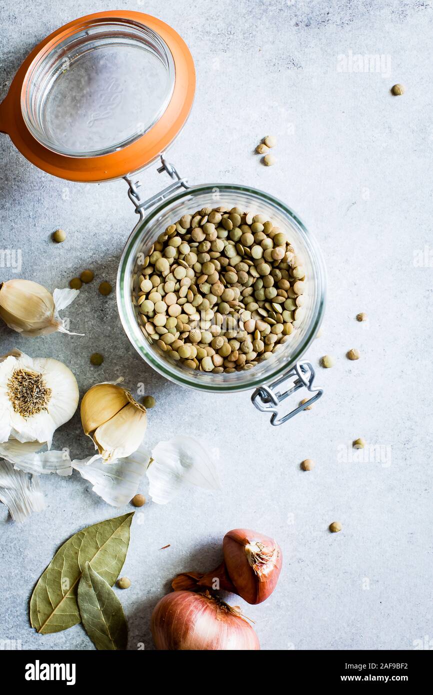 Lentils in a jar Stock Photo - Alamy