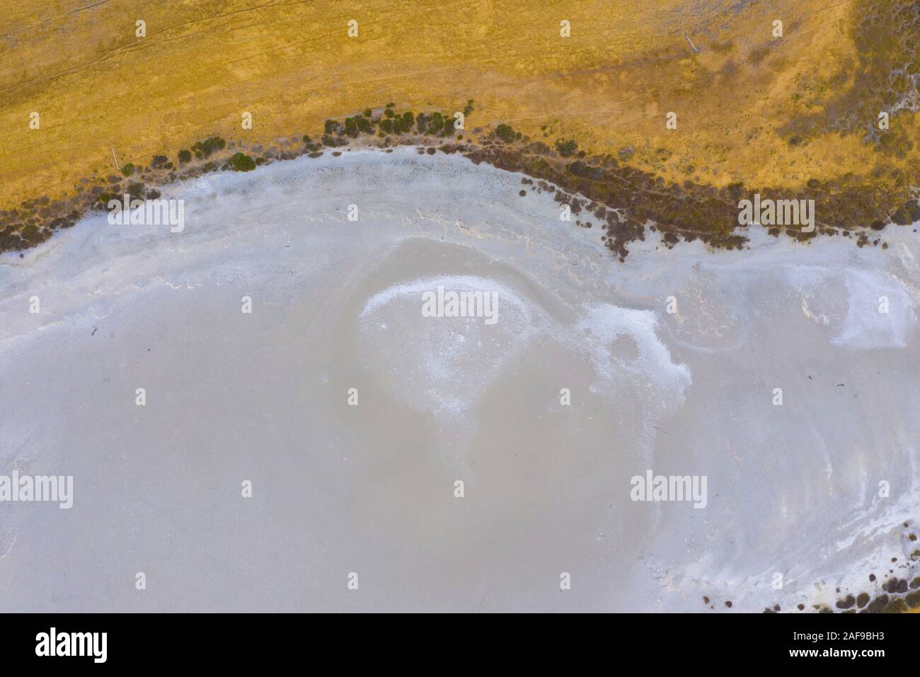 A large fresh water dam on Hindmarsh Island south of Adelaide in ...
