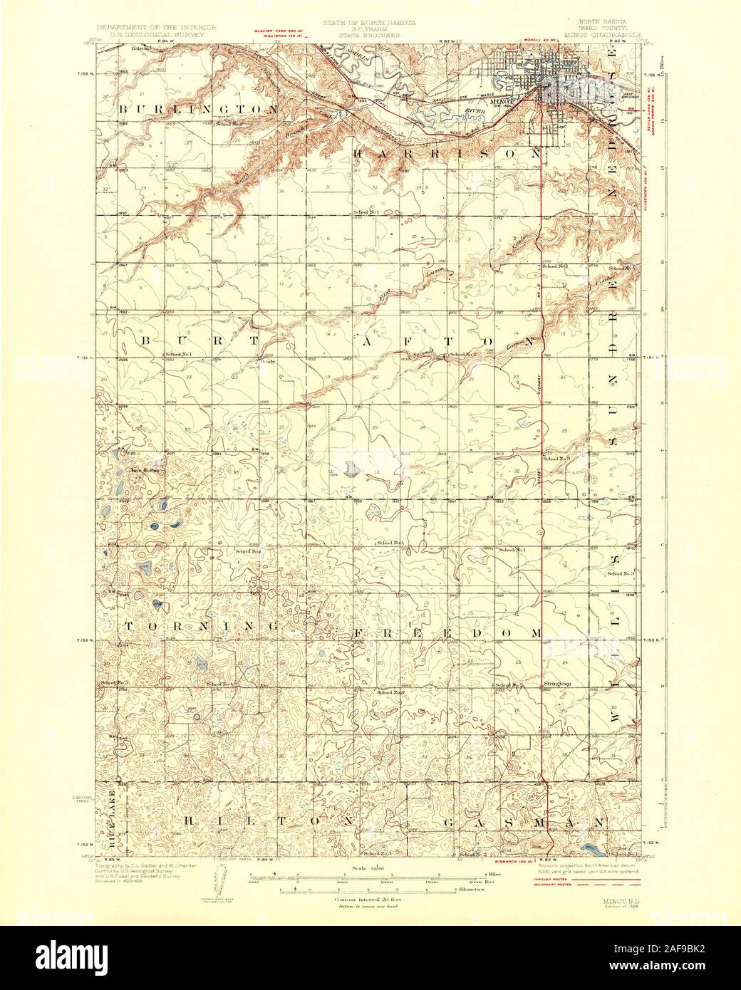 Map of minot north dakota hi-res stock photography and images - Alamy