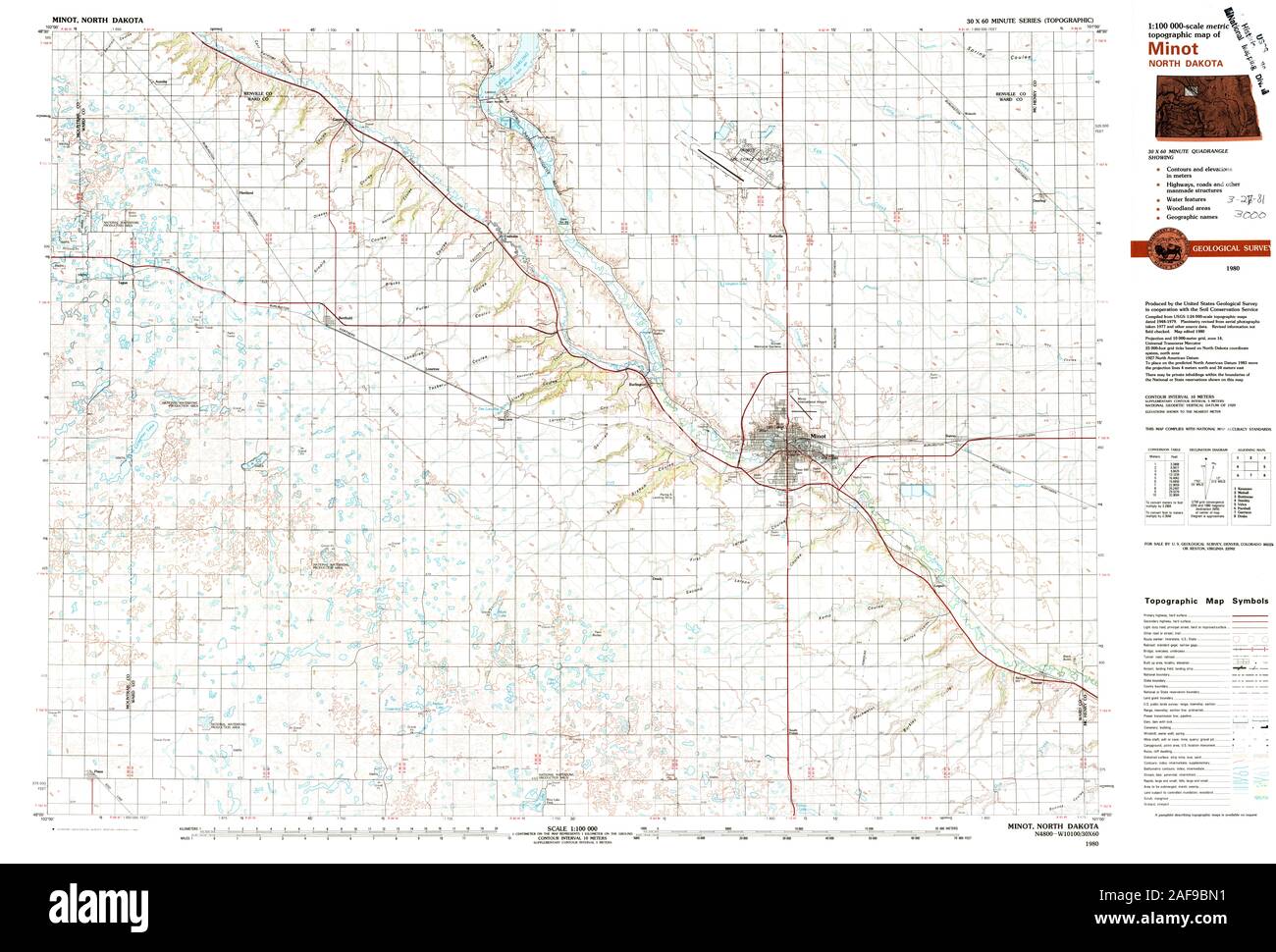 Map of minot hi-res stock photography and images - Alamy