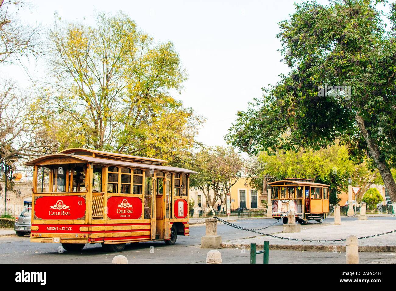Morelia, colombia - june,, 2018 - Old red tram on wheels in town on the ...