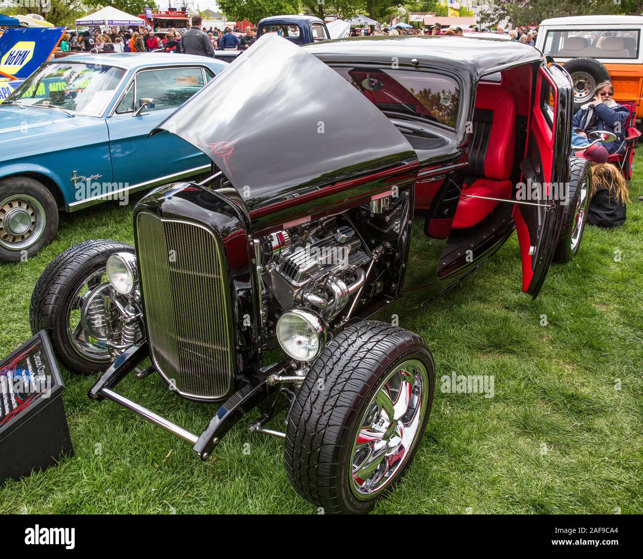 A restored and modified 1932 Ford Deuce Coupe hot rod, built from a ...