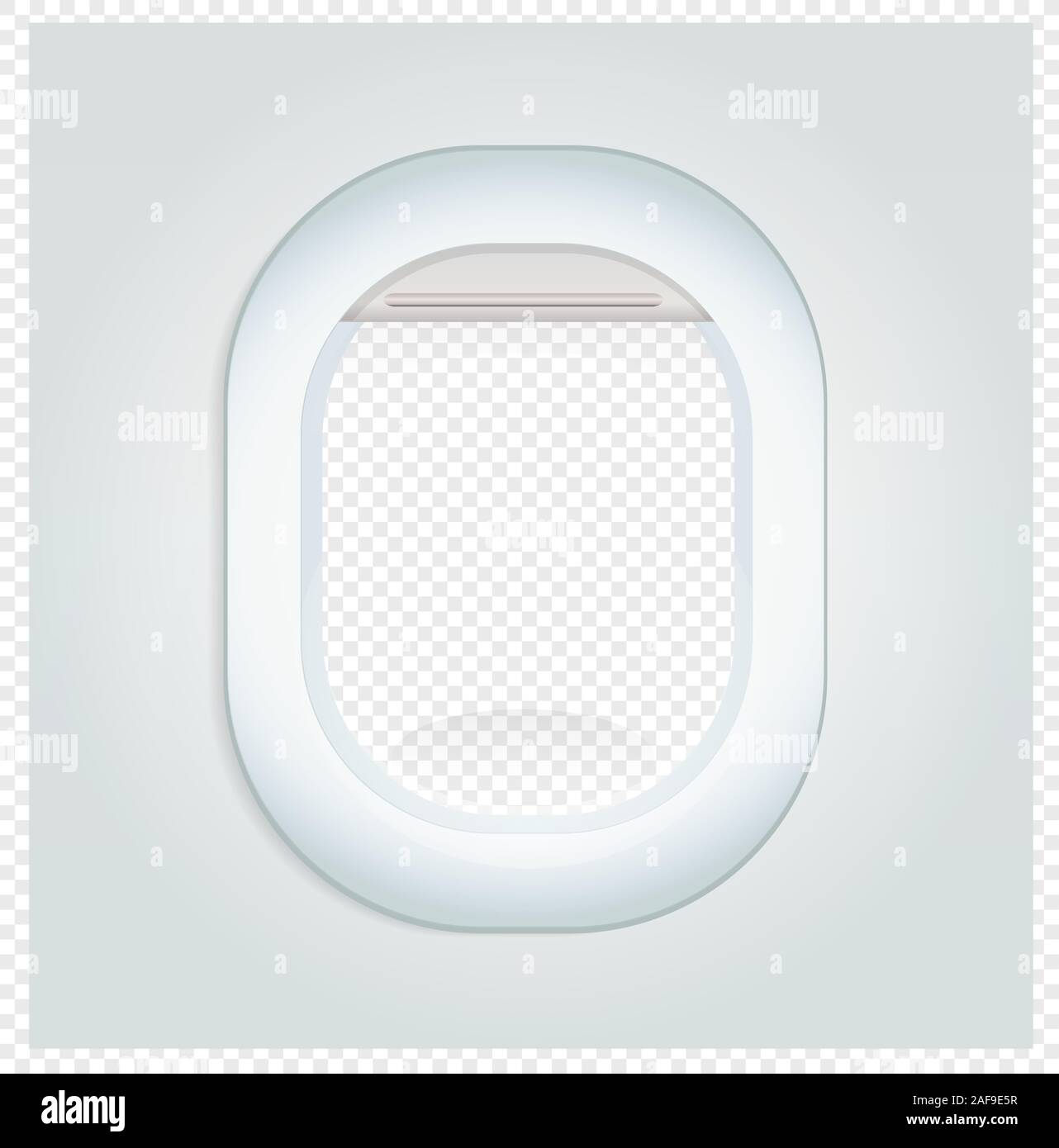 Aeroplane Porthole glass see through window blank scene on transparency ...