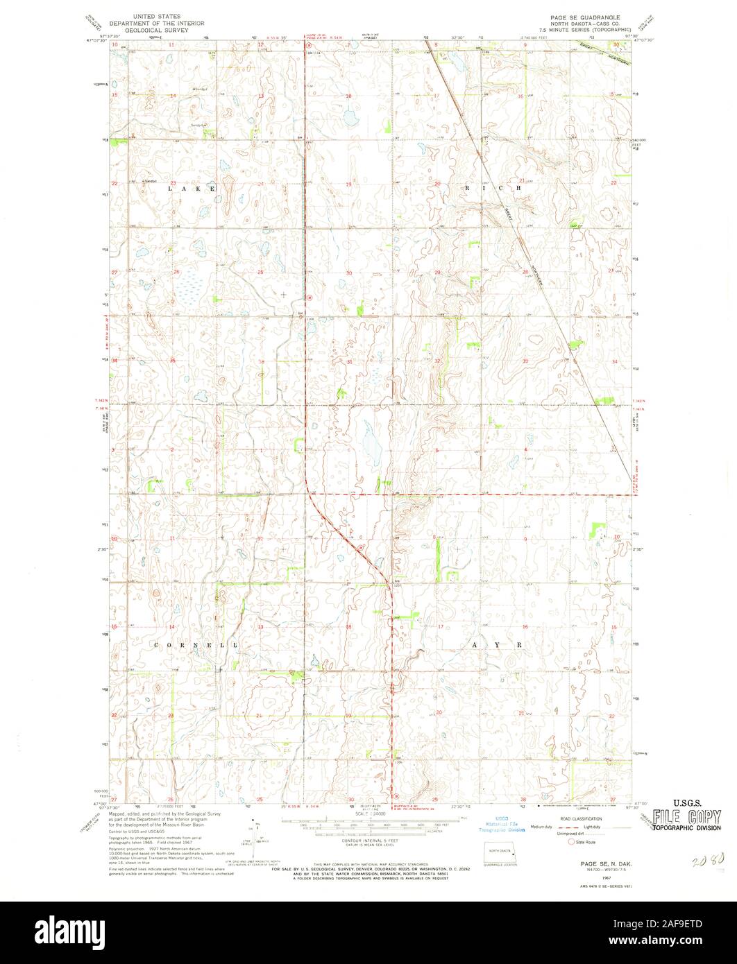 Map of page north dakota hi-res stock photography and images - Alamy