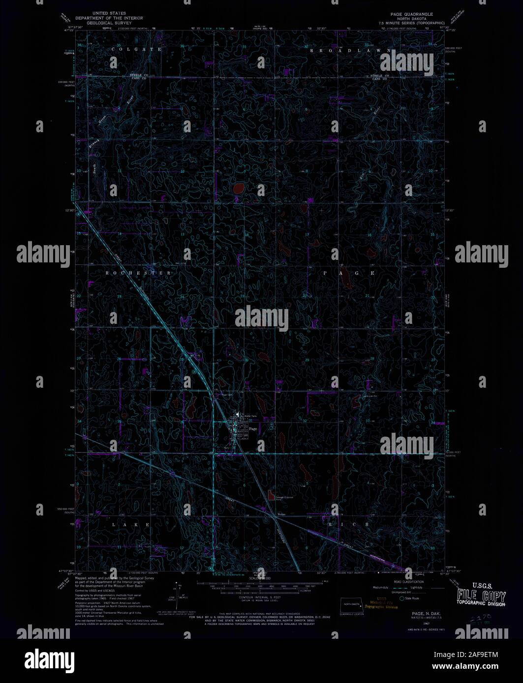 Map of page north dakota hi-res stock photography and images - Alamy