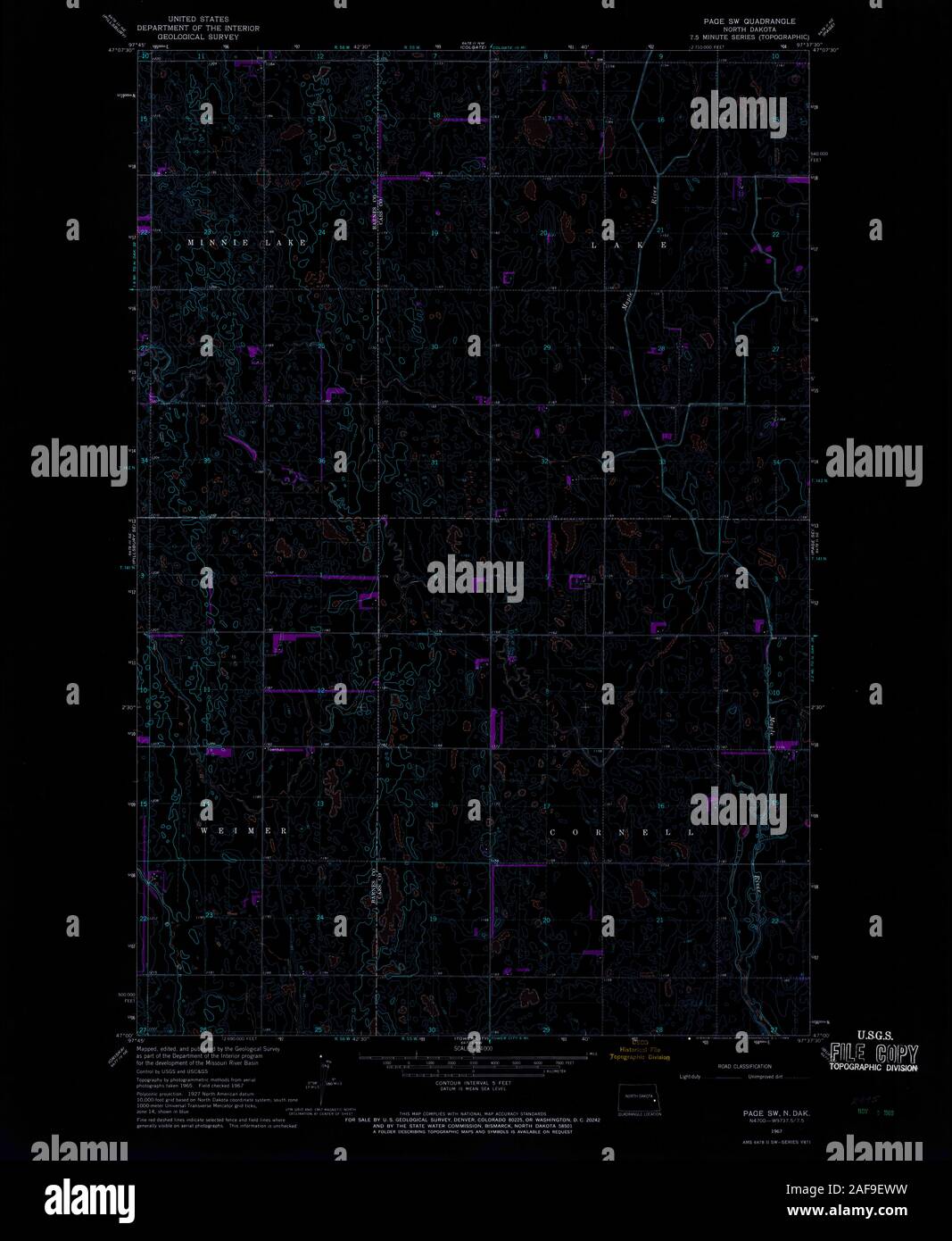 Map of page north dakota hi-res stock photography and images - Alamy