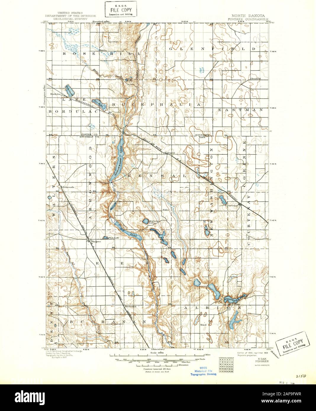 North dakota map 1900 hi-res stock photography and images - Alamy