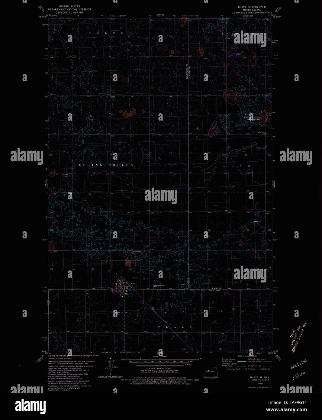 Plaza north dakota map hi-res stock photography and images - Alamy