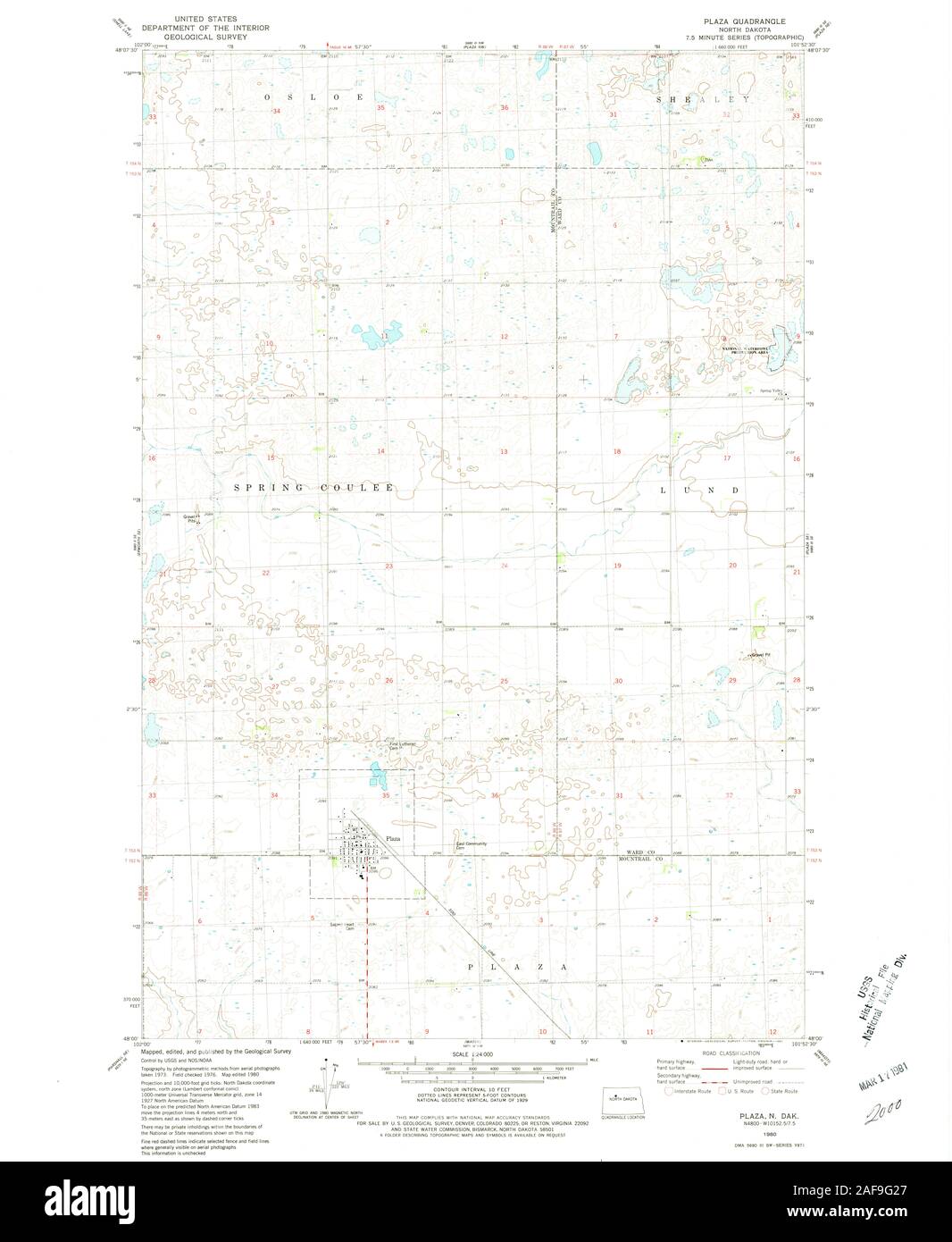 Plaza north dakota map hi-res stock photography and images - Alamy