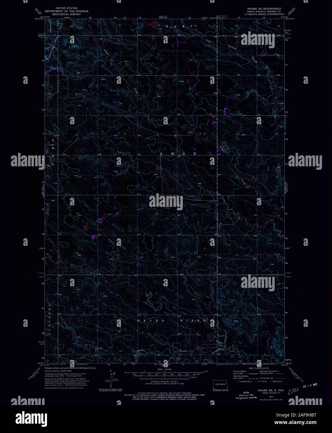 Rhame map hi-res stock photography and images - Alamy