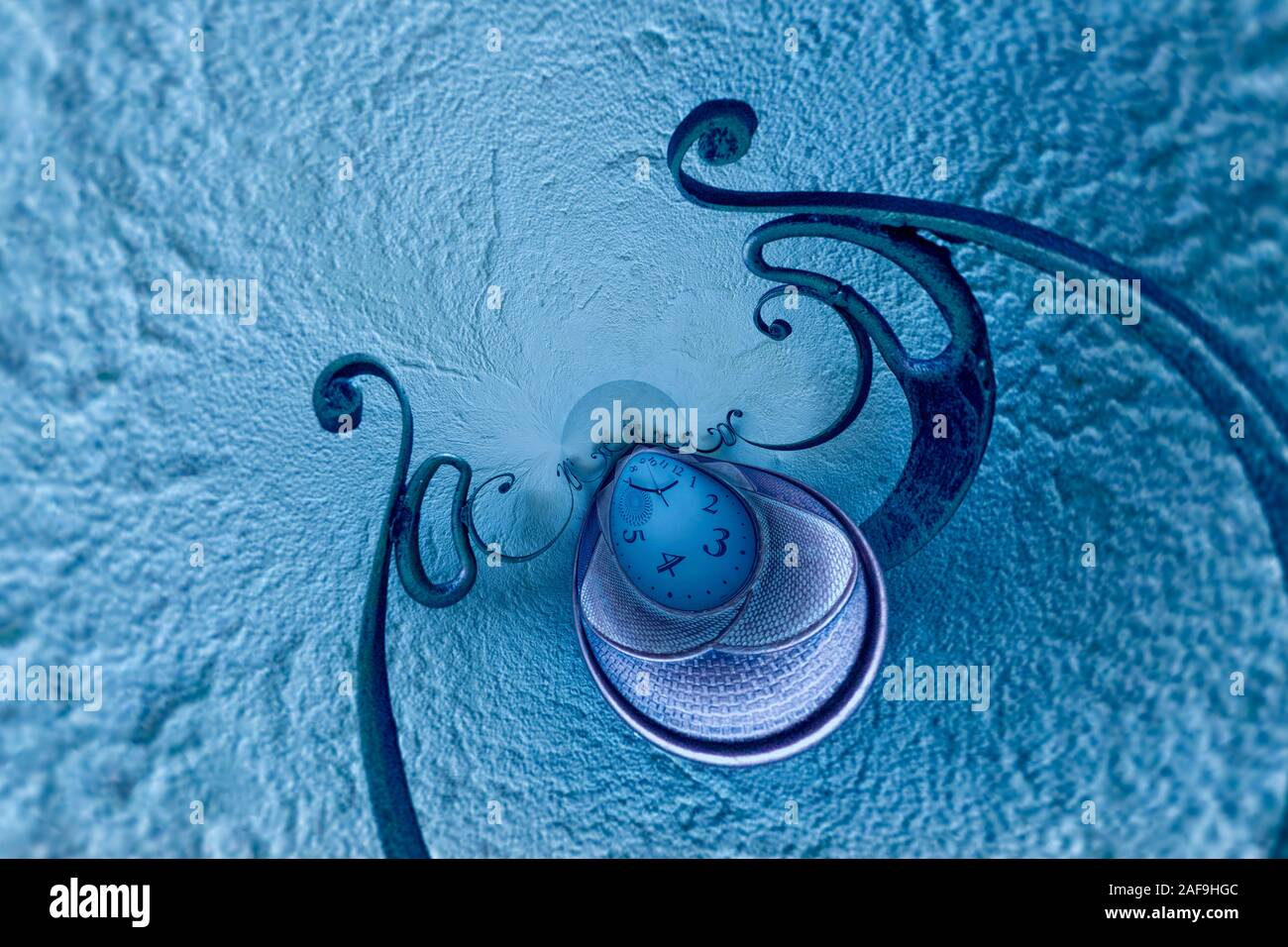 Abstract background with deformed clock. For design and networking ...