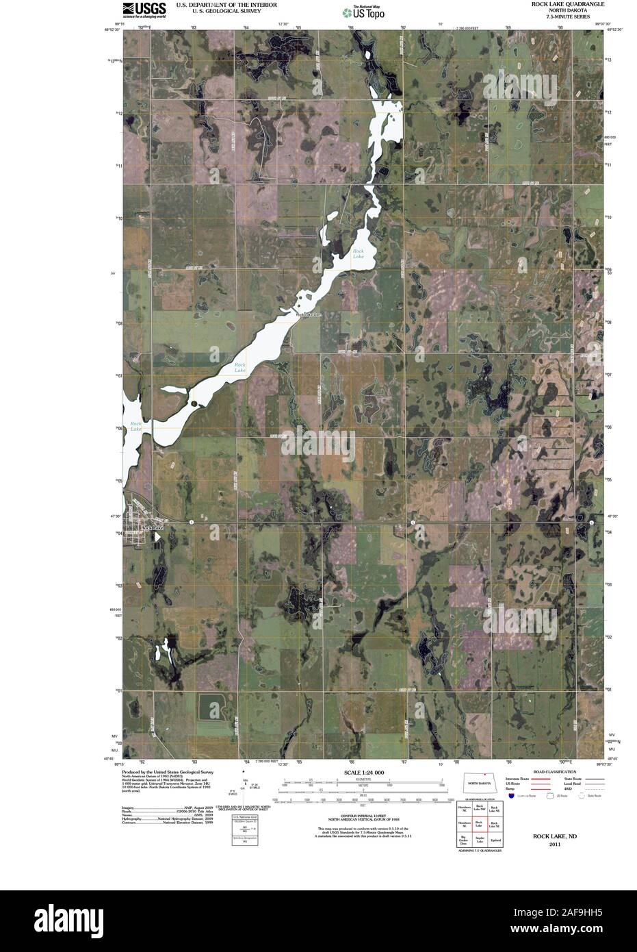 Rock lake north dakota map hi-res stock photography and images - Alamy