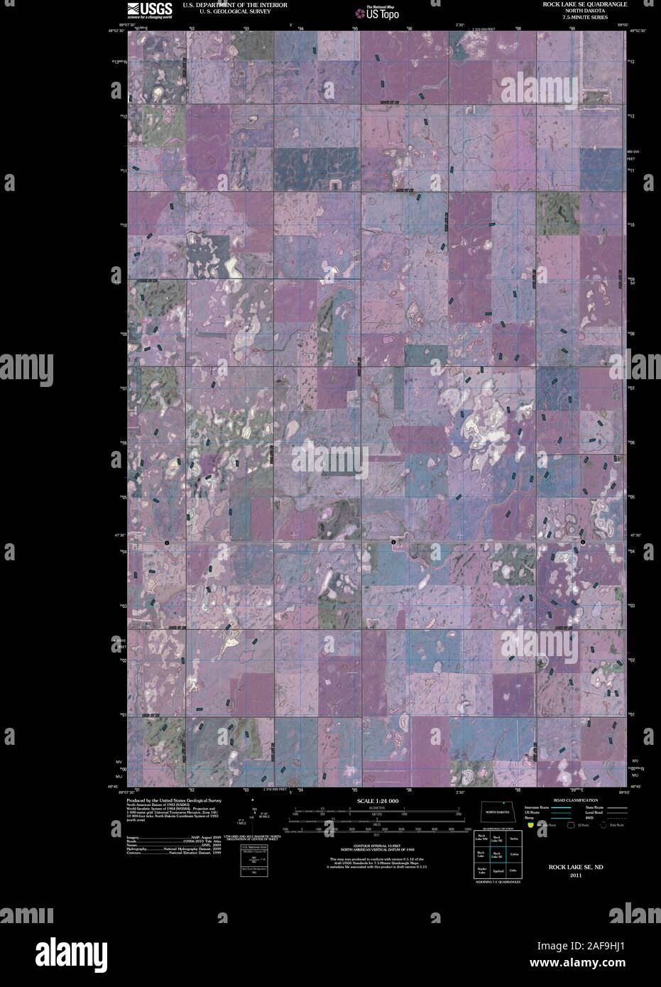 Rock lake north dakota map hi-res stock photography and images - Alamy