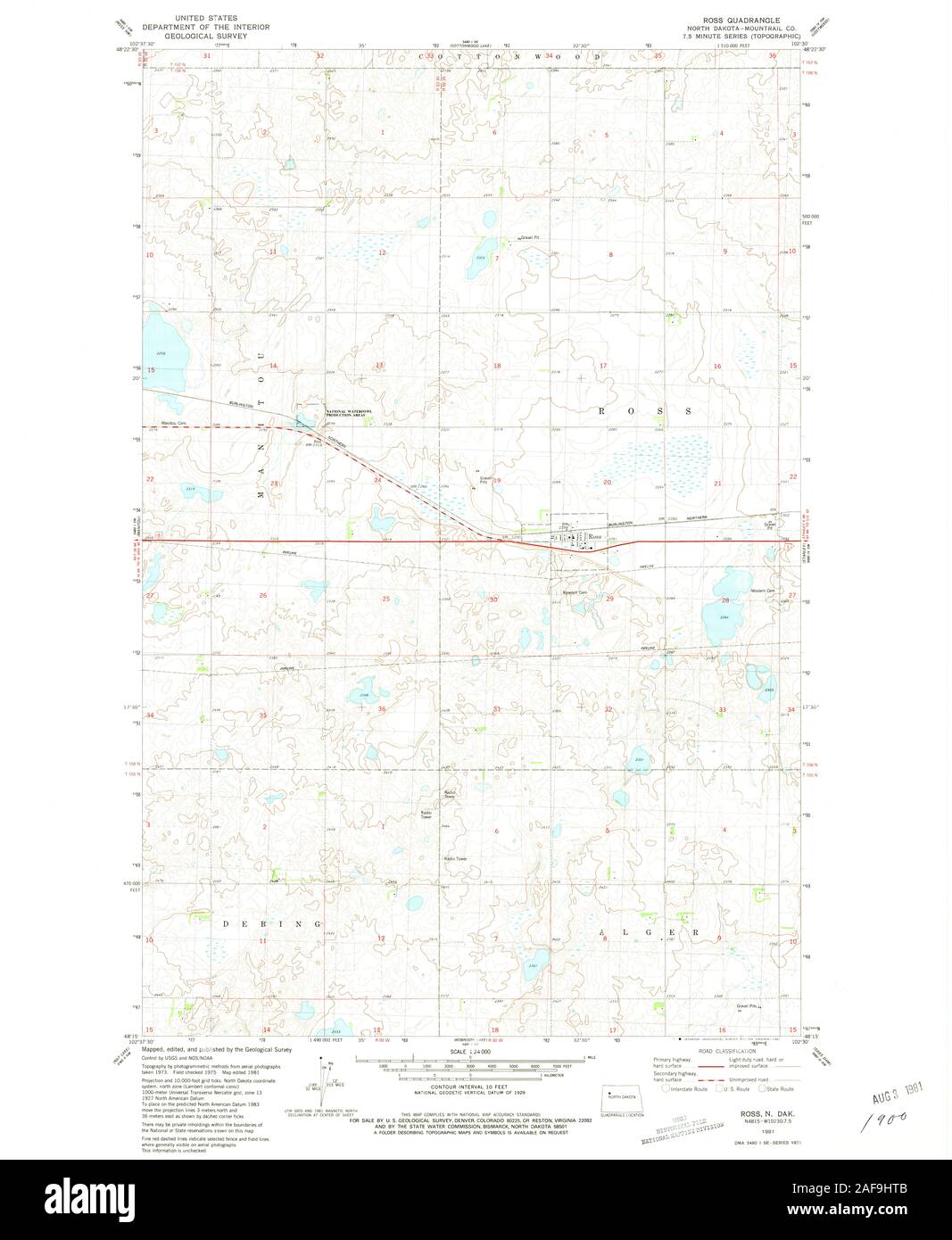 Map of ross north dakota hi-res stock photography and images - Alamy