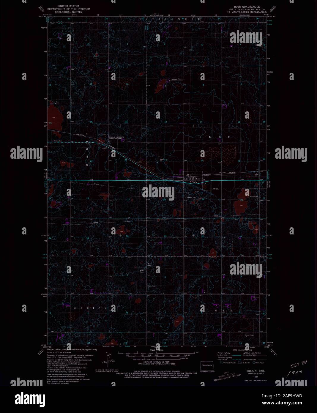 Map of ross north dakota hi-res stock photography and images - Alamy