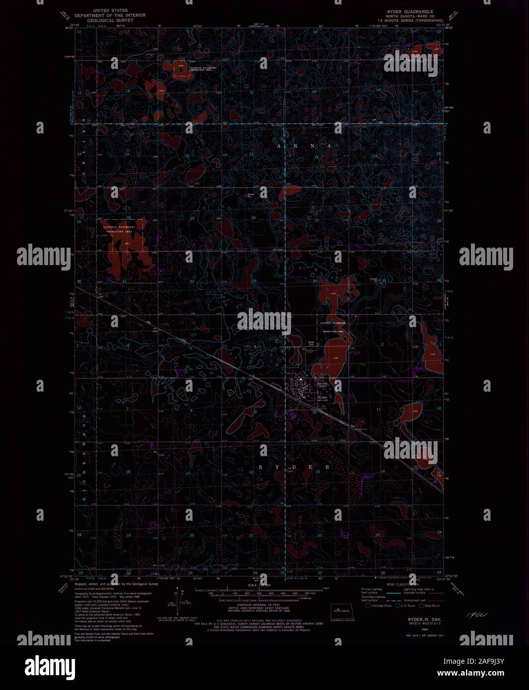 Map of ryder north dakota hi-res stock photography and images - Alamy