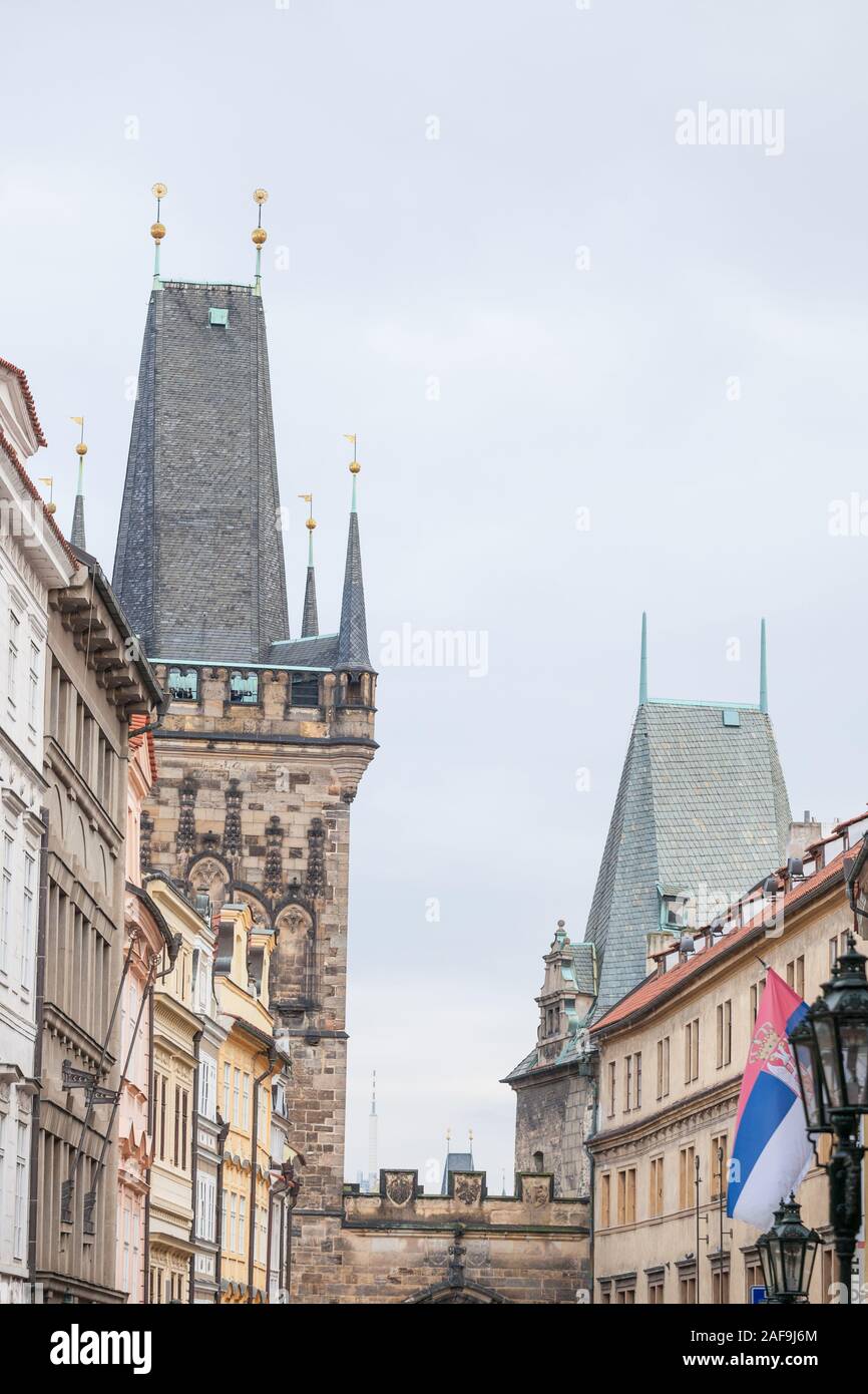 Picture of the lesser town bridge tower of Charles Bridge, also called ...