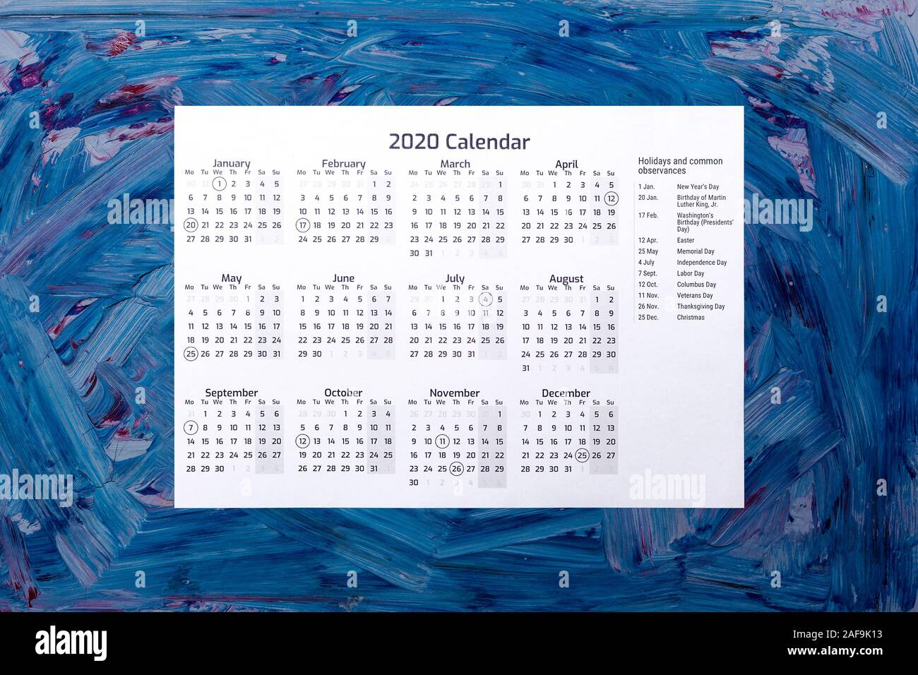 Yearly calendar template hi-res stock photography and images - Alamy