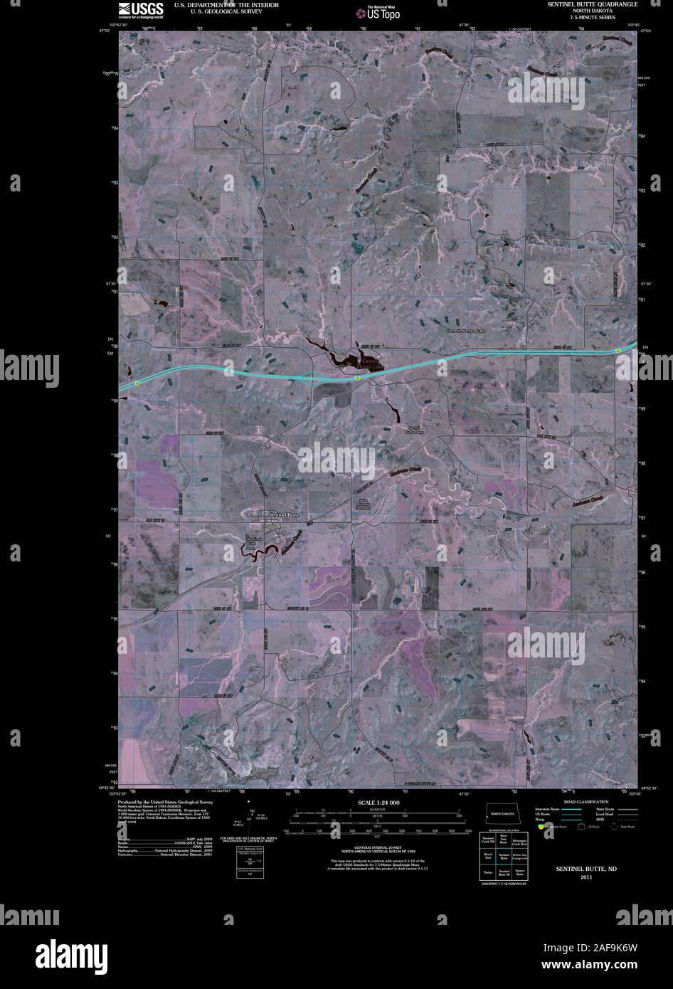 Map of sentinel butte hi-res stock photography and images - Alamy