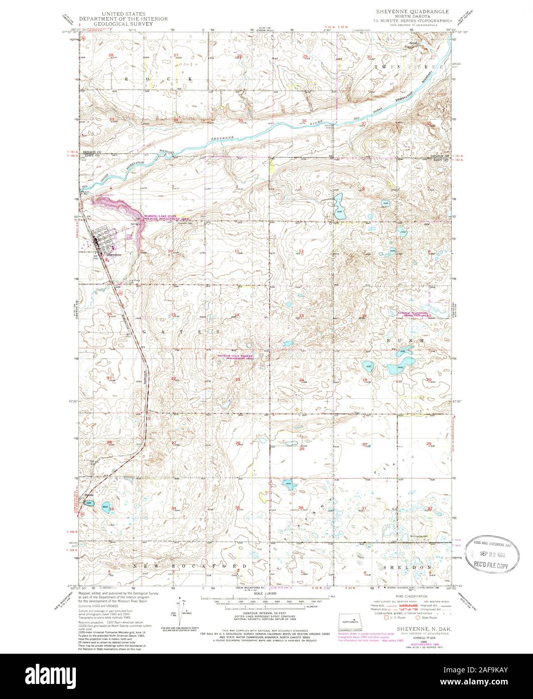 Map of sheyenne north dakota hi-res stock photography and images - Alamy