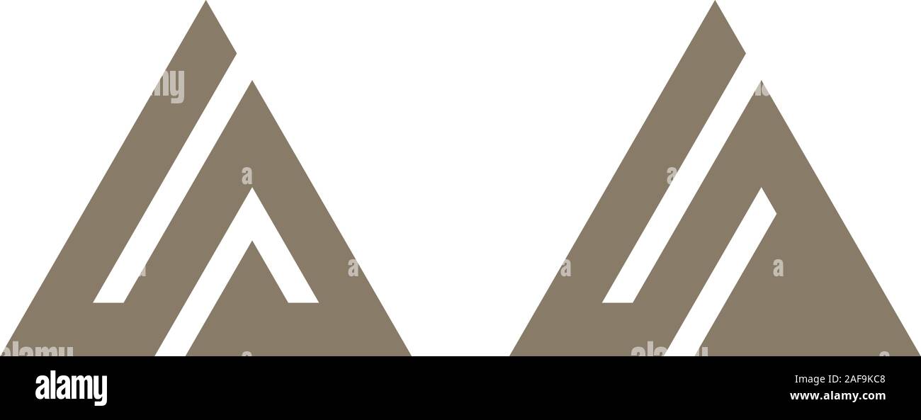 Delta shaped letters A on white background. Triangular vector icons ...