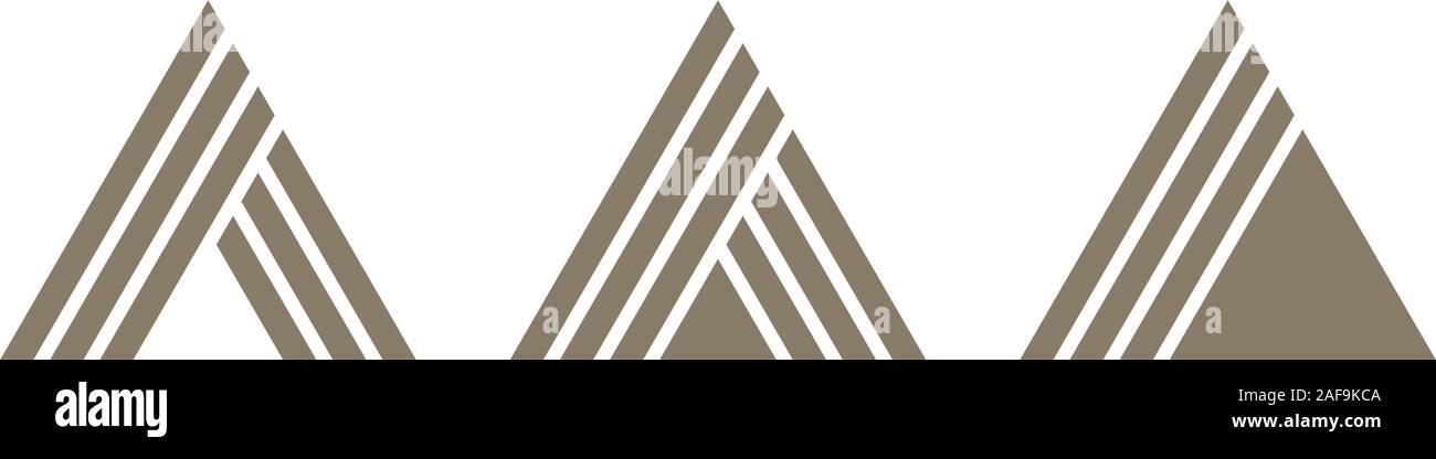 Letter A icons in delta form. Triangular vector icons. Abstract logo ...