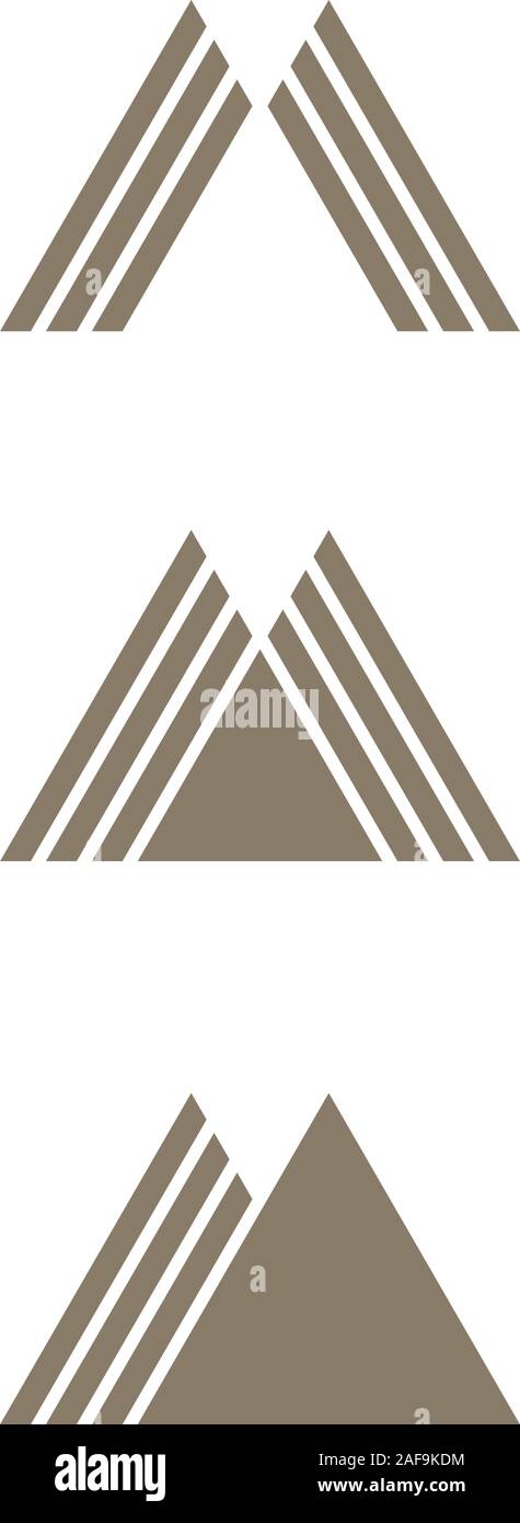 Overlapping letter M icons on white background. Abstract logo designs ...