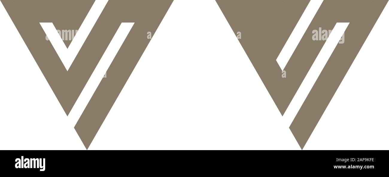 Delta shaped letters V on white background. Triangular vector icons ...