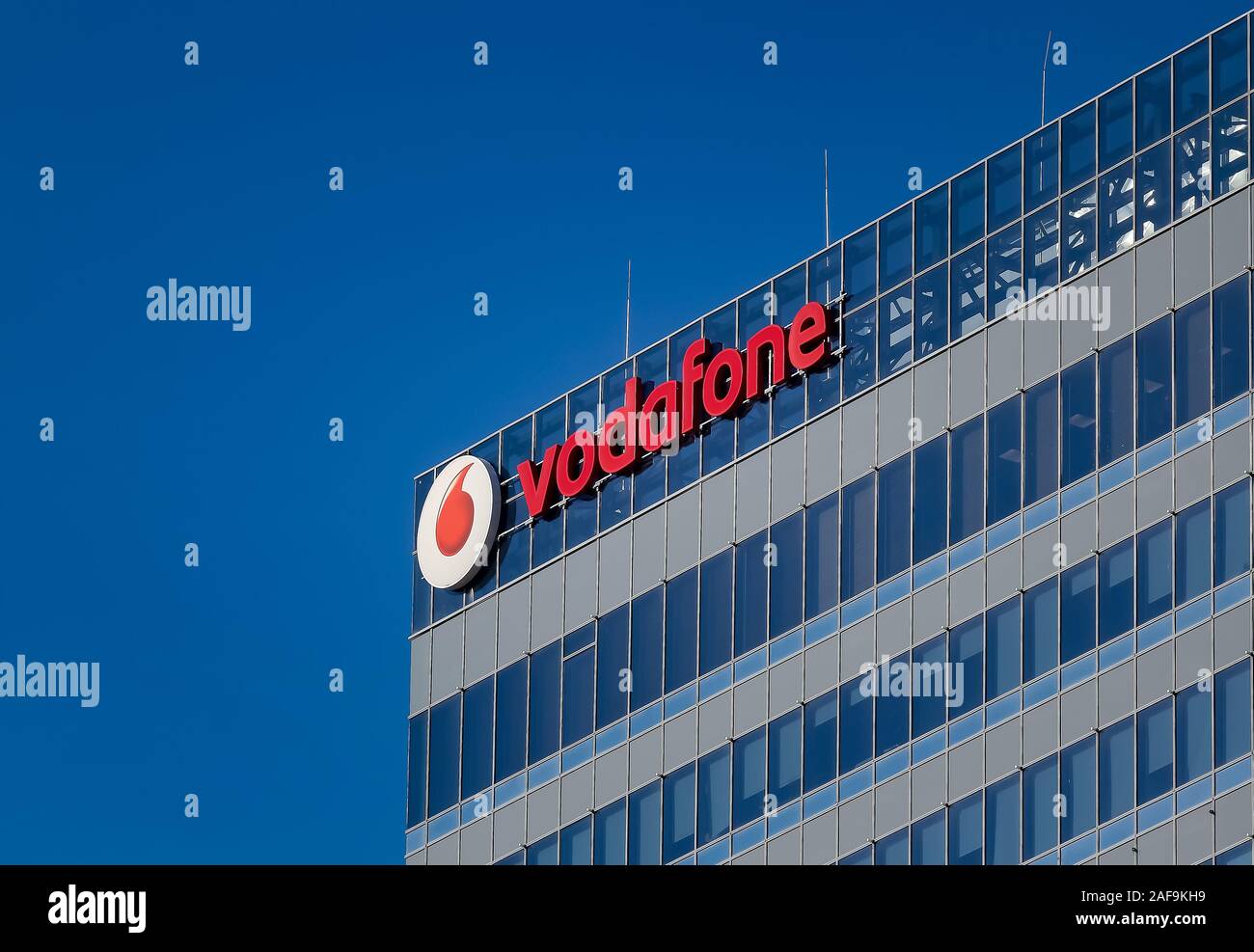 Bucharest, Romania - December 09, 2019: A logo of Vodafone, British ...