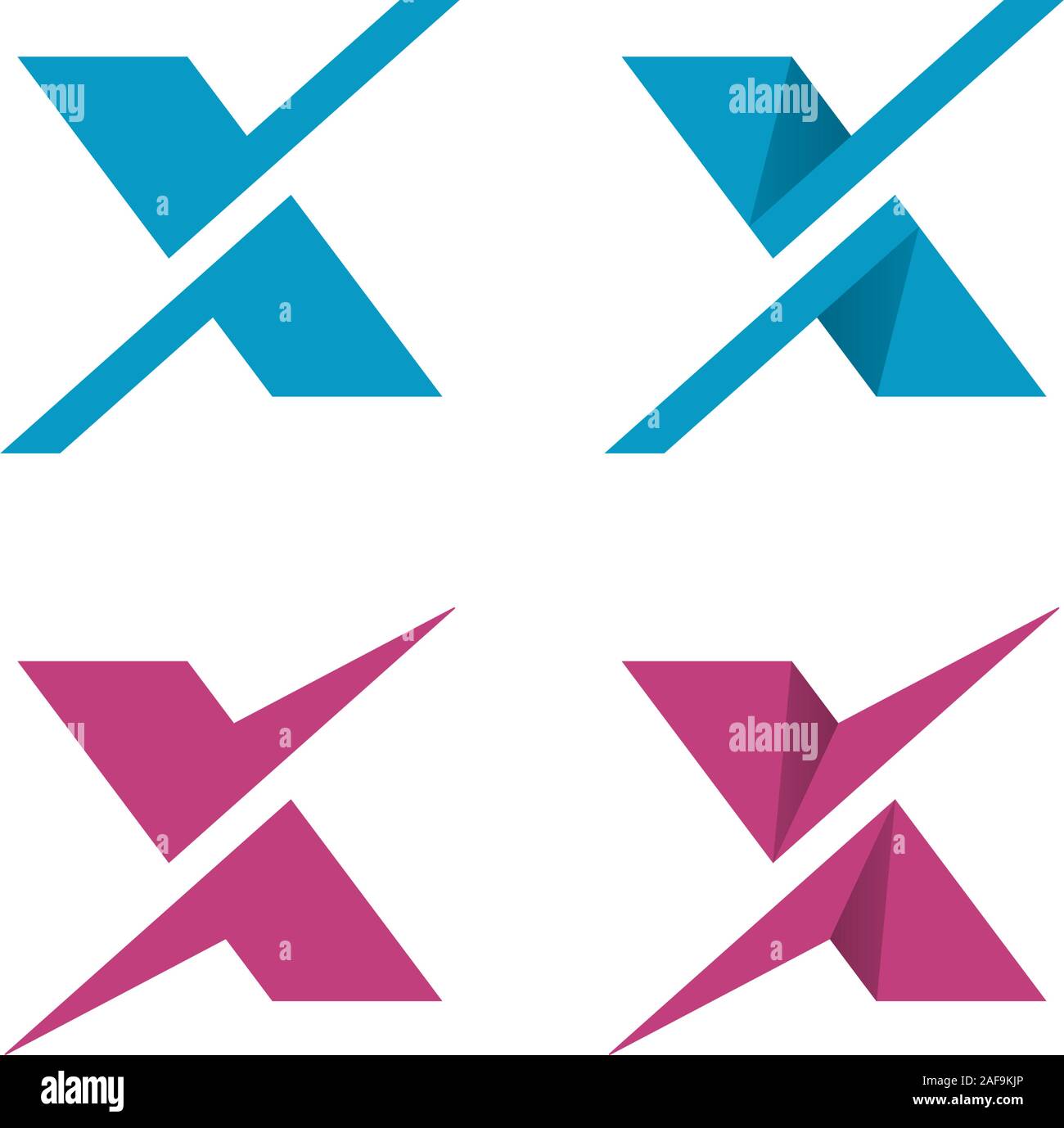 Letters X with check marks on white background. Abstract business logo ...