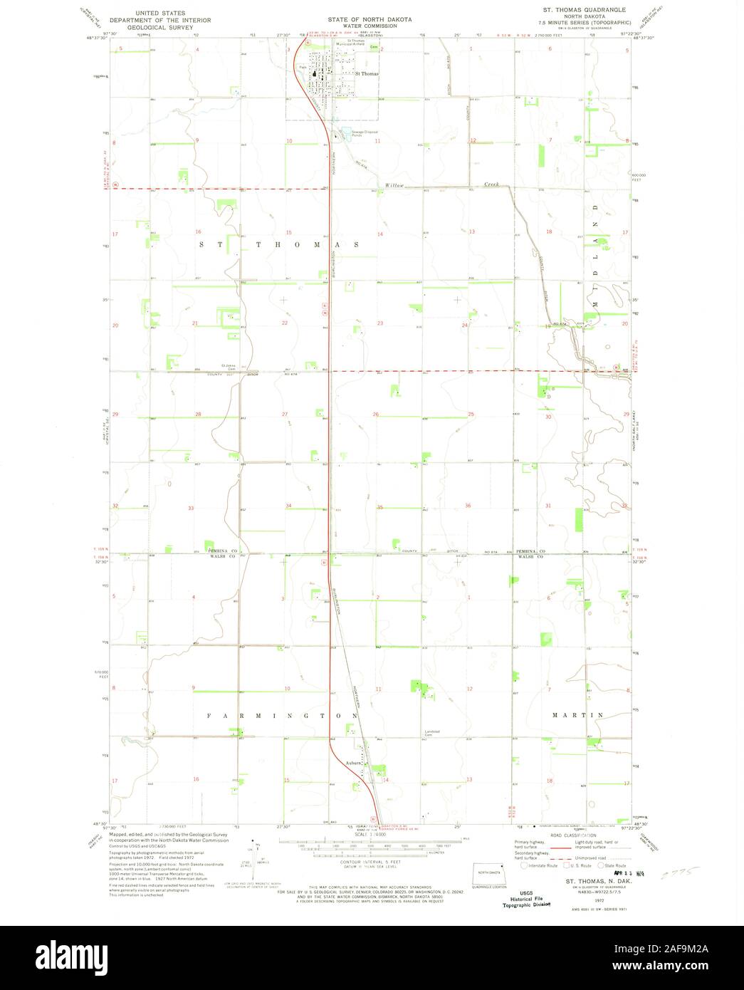 St thomas north dakota map hi-res stock photography and images - Alamy