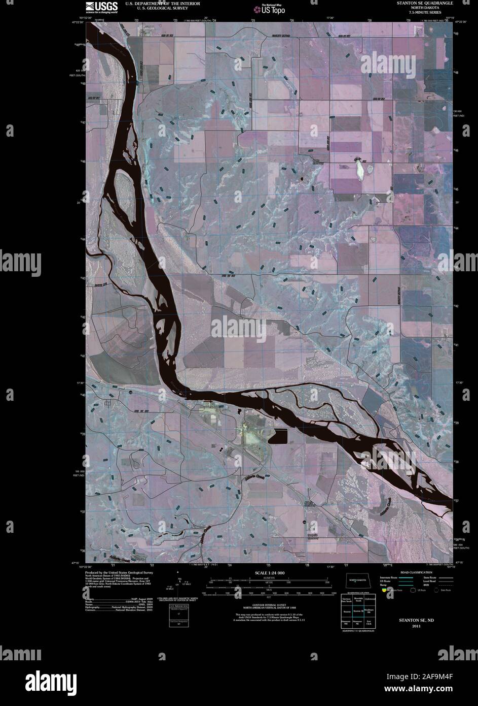 Map Of Stanton North Dakota High Resolution Stock Photography and ...