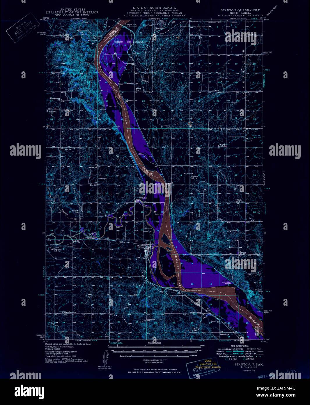 Map Of Stanton North Dakota High Resolution Stock Photography and ...