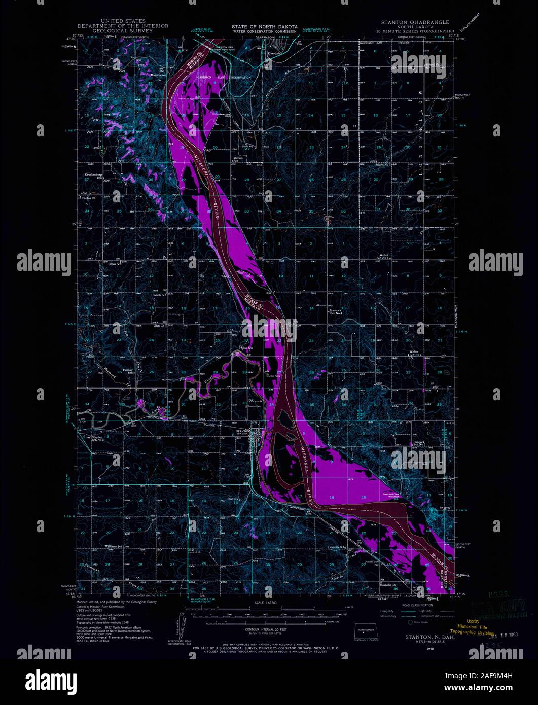 Map Of Stanton North Dakota High Resolution Stock Photography and ...