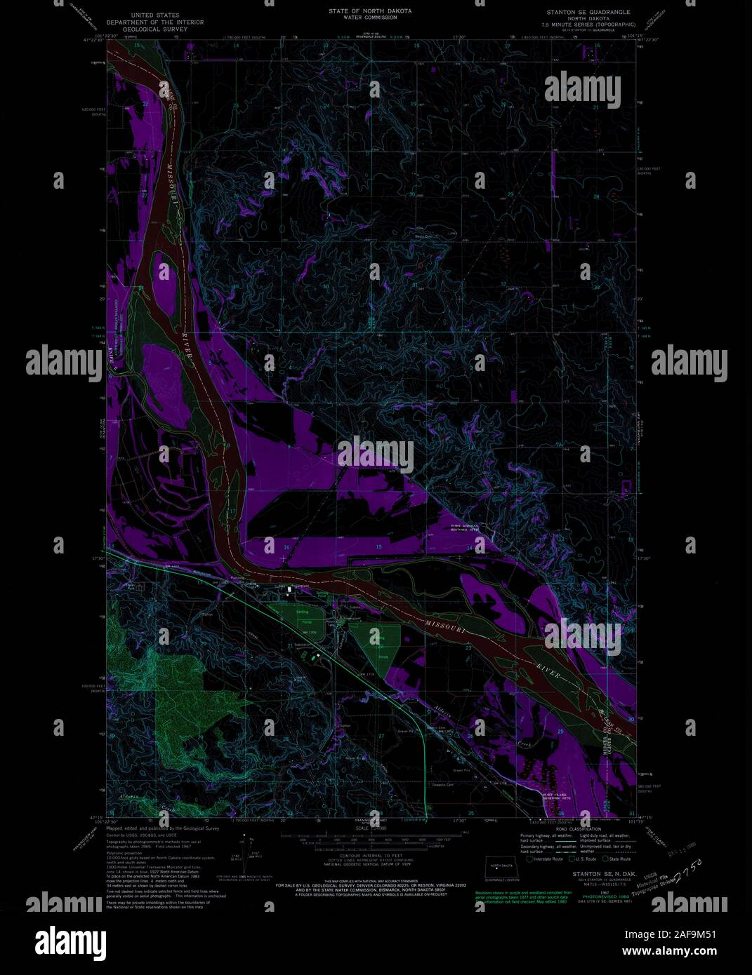 Map Of Stanton North Dakota High Resolution Stock Photography and ...